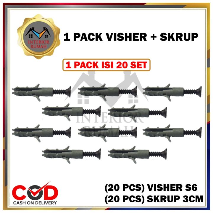 Skrup Sekrup Set Spiser S6 3CM Screw Drywall Hitam Sekrup Gypsum ...