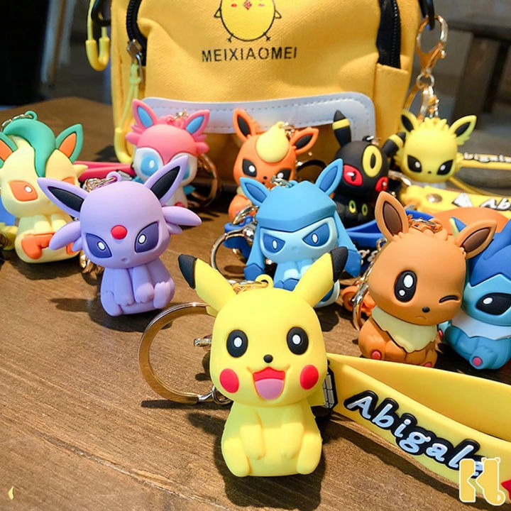 UNQIN Kawaii Gift Anime Figure PVC Cartoon Figure Keyring Pokemon ...