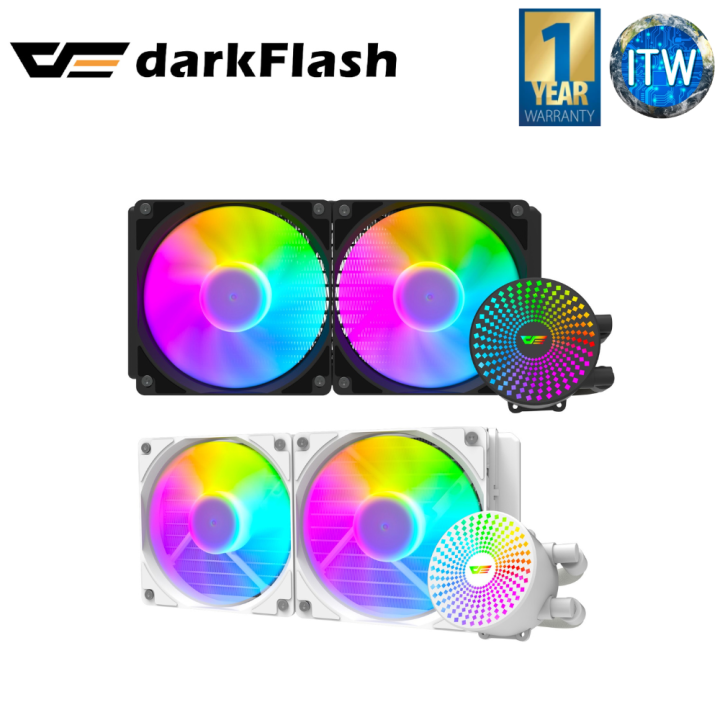 ITW | Darkflash Radiant DC240 CPU Liquid Cooler (Black and White ...