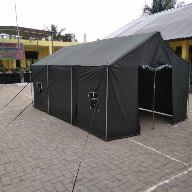 TENDA BARAK KOMANDO POSKO PANITIA SERBAGUNA STANDAR TNI BAHAN LION D300 ...