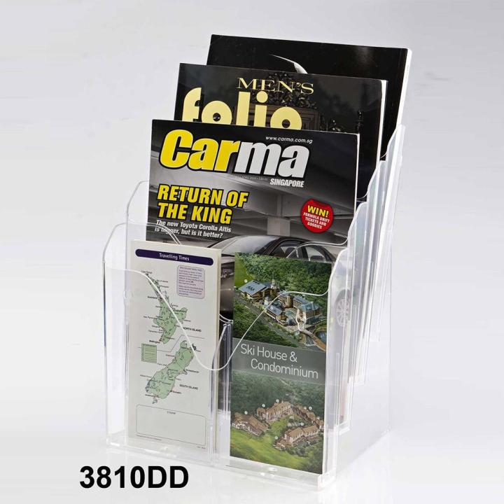 A4 Four Tier Brochure Holder - Includes 4 Adjustable Dividers Portrait ...