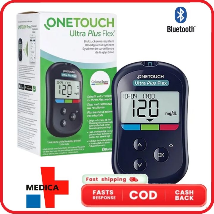 One Touch Ultra Plus Flex Glucometer Machine with BLUETOOTH or One ...