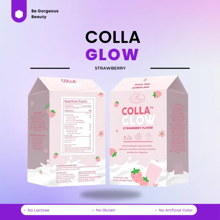 MISTIQUE Colla Glow Hydrolyzed Marine Collagen Drink Strawberry Flavor ...