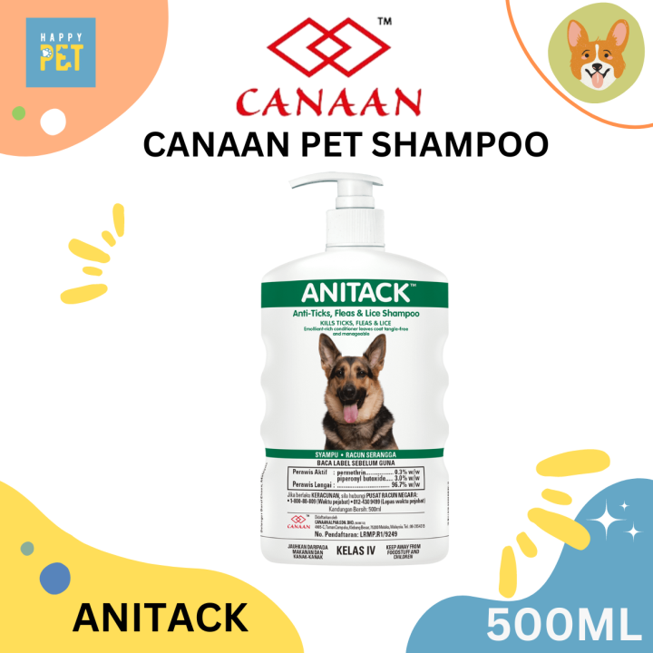 CANAAN ANITACK Anti-Ticks, Fleas and Lice Shampoo (500ML) PET SHAMPOO ...