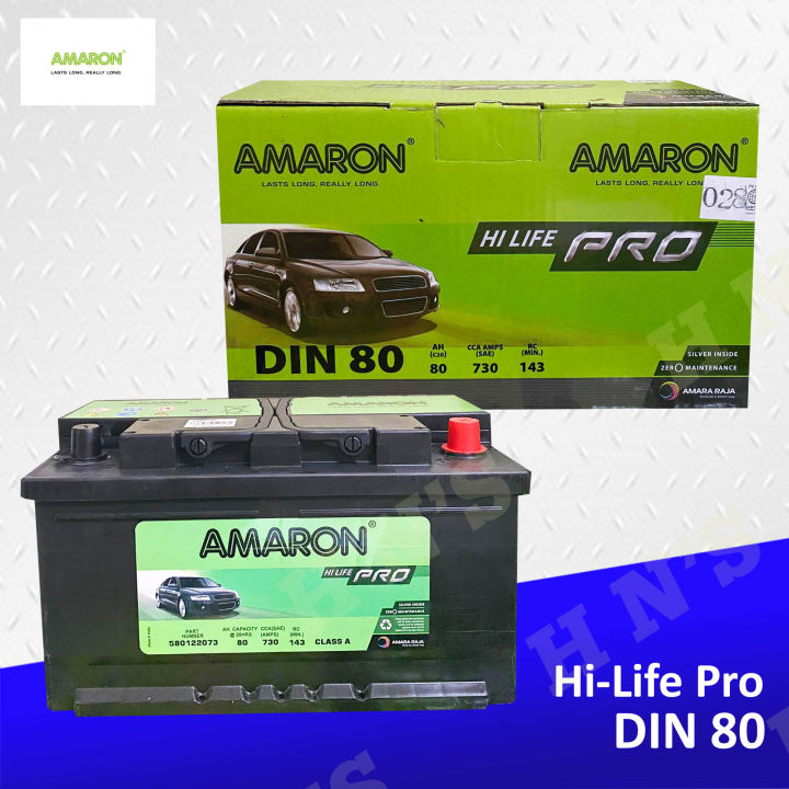 AMARON Hi-Life Pro DIN 80 Maintenance Free Car Battery ( 24 months ...