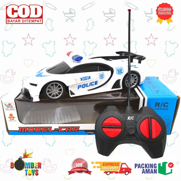 MAINAN ANAK MOBIL POLISI RC 1 :18 MOBIL POLISI REMOTE RC REMOT 4WAY ...