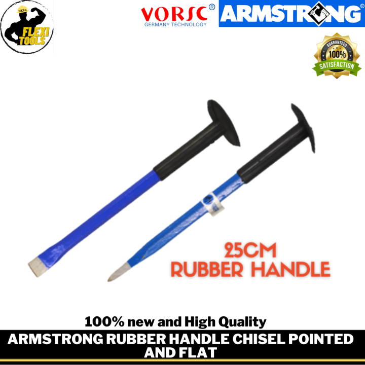 ARMSTRONG RUBBER HANDLE CHISEL POINTED AND FLAT | Lazada PH