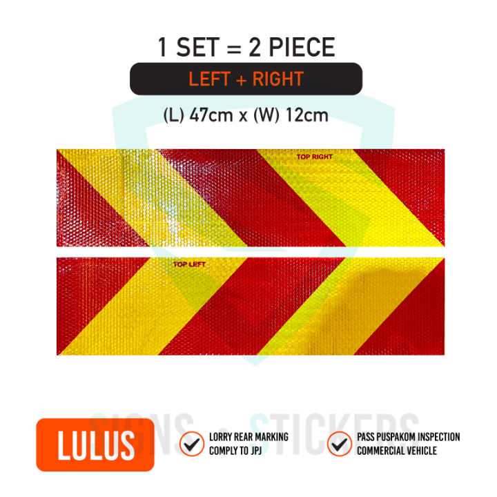 1Pair Sticker Lori Red Yellow Lorry Sticker/ Sticker Puspakom ...