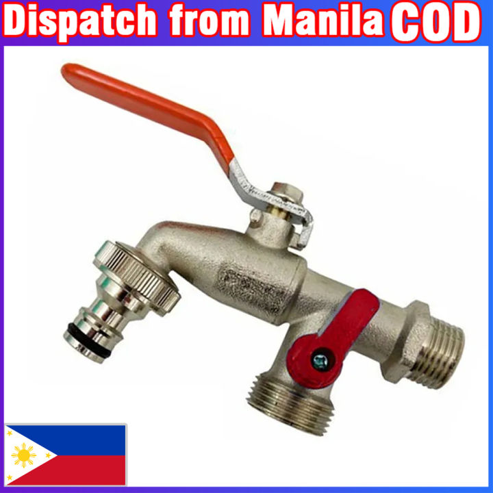 Faucet Brass 1/2'' Threaded Connection, Dual Outlet Spout ...