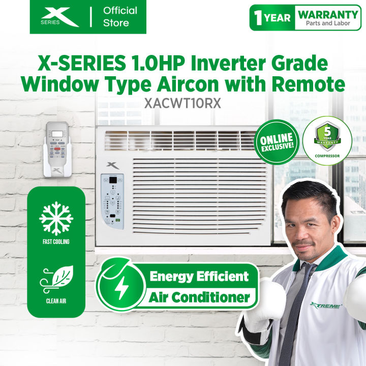 X-SERIES 1HP Window Type Aircon Inverter Grade Fast Cooling Fresh Air ...