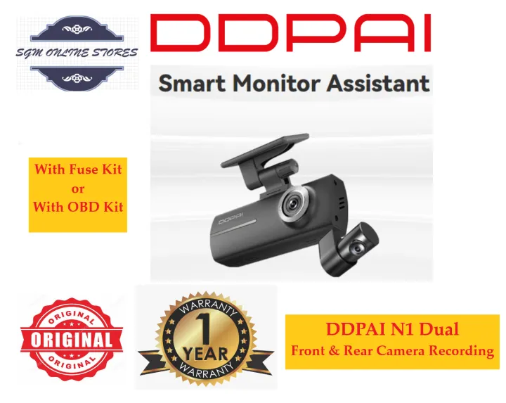 DDPAI N1 Dual Front & Rear Camera Recording Dual Channel DashCam | Lazada