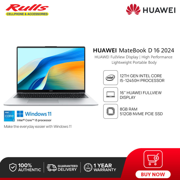 HUAWEI MateBook D 16 2024 Laptop | 12th Gen Intel® Core™ i5 | 8GB+512GB ...