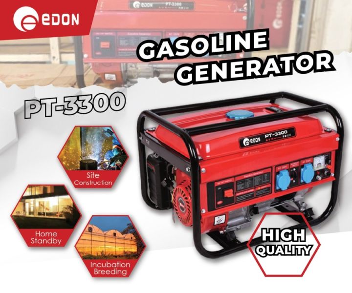 GENSET 3000 Watt EDON 3300 Gasoline Generator Generator Bensin 4 tak ...