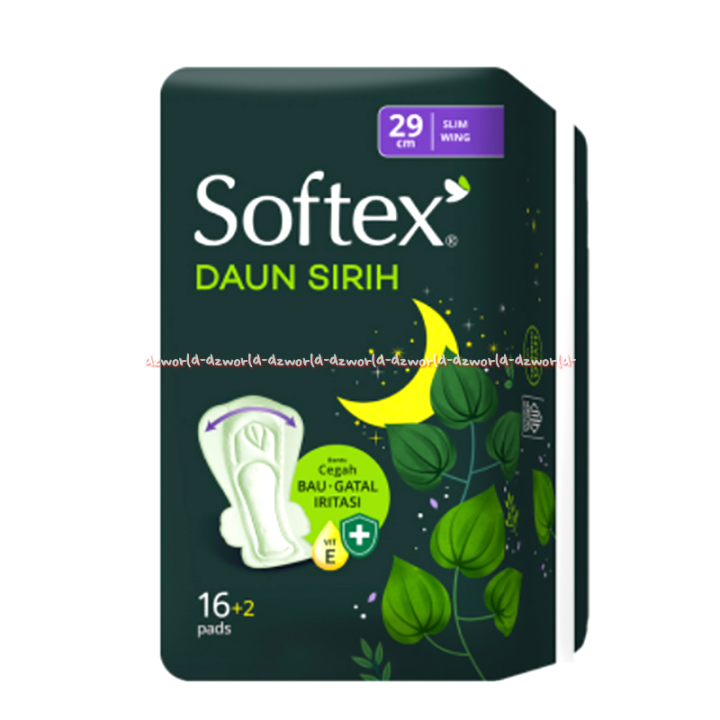Softex Daun Sirih 16pcs Extra Protect Wing Pembalut Sayap 29cm Softek Pembalut Wanita Ekstrak ...