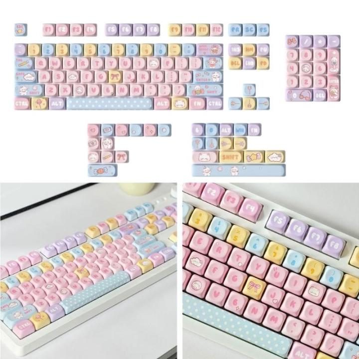 PBT Mechanical Keyboard Keycaps 131Keys Keycaps Candy Bear Theme ...