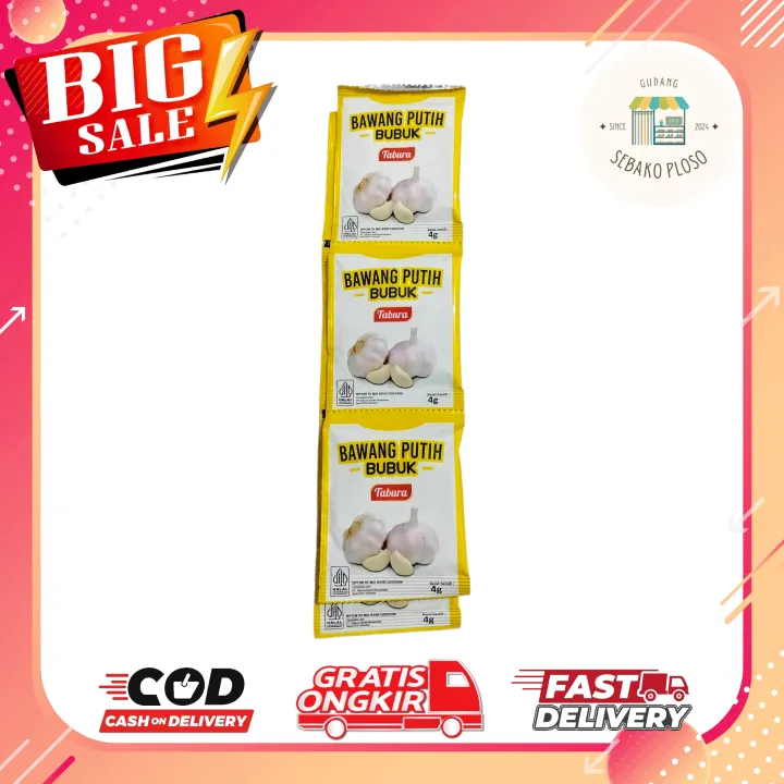 Tabura BAWANG PUTIH BUBUK Kemasan 12 X 4Gr (Satu Renceng) | Lazada ...
