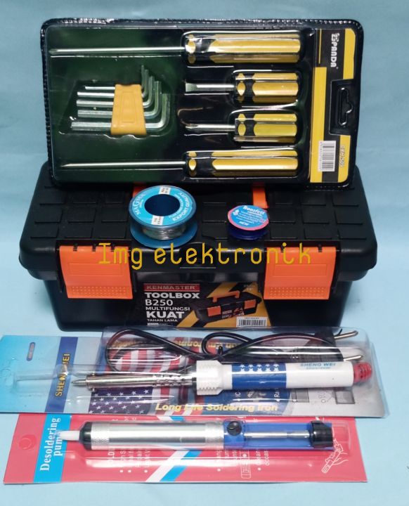 solder sengwei40watt , toolboxx B250 ,obeng 1set ,sedotan , timah 5meter, miyak solder | Lazada ...