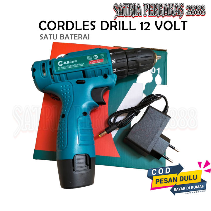 PROMO BOR TANGAN BATERAI/BOR CAS MURAH/BOR MINI MAILTANK 12 VOLT SH-201 ...