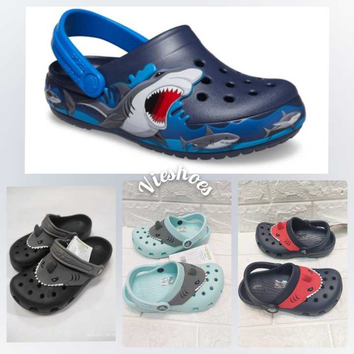 Crocs Kids Fun Lab Shark Band Clog | Lazada Indonesia