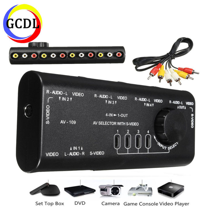 Audio Video AV Switcher Splitter RCA Cable Selector Switch Box ( AV-109 ...