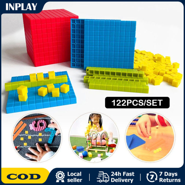Math Manipulative Math Blocks Counting Cubes Toy Montessori Decimal ...