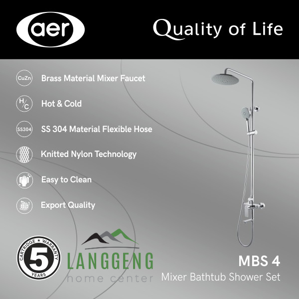 AER Mixer Bathub Shower Set MBS 4 / Shower Column MBS 4 / Shower System MBS4 | Lazada Indonesia