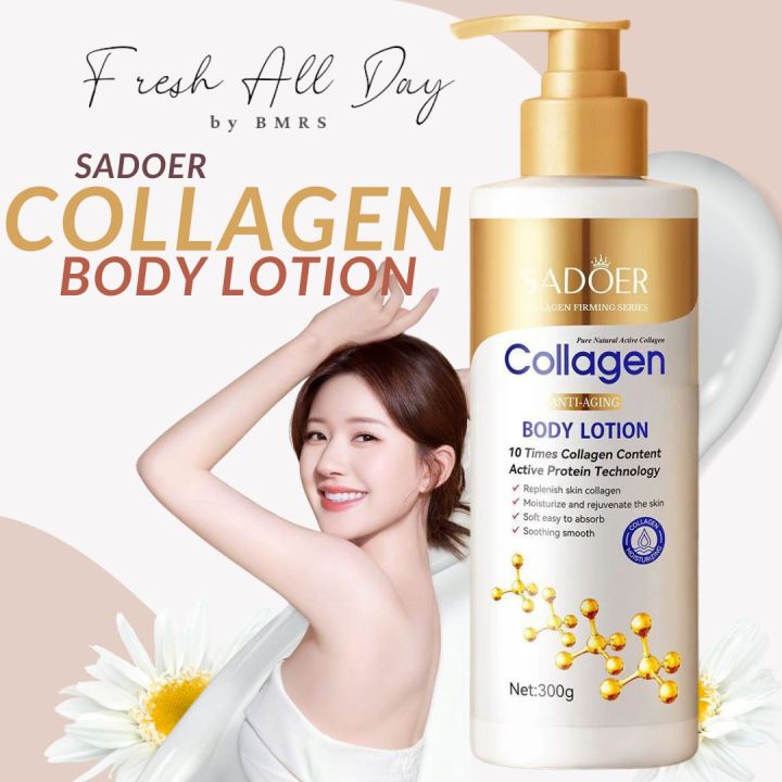 SADOER Whitening Collagen Hydrating Anti Aging Smoothing Brightening Skin Tone Body Lotion Skin ...