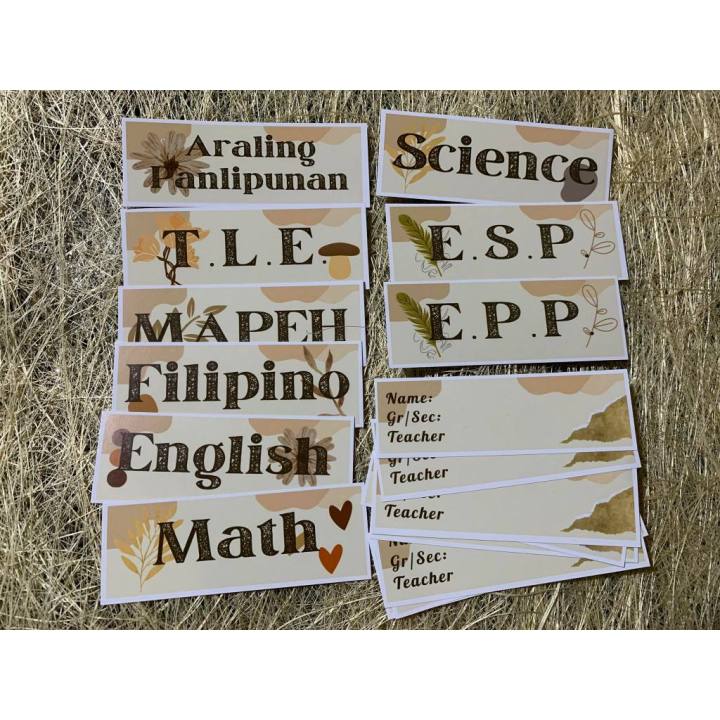 Brown Aesthetic Subject And Name Sticker Set Lazada Ph