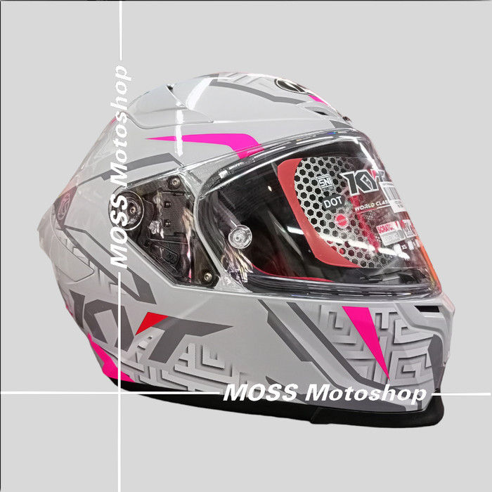 Helm KYT STRIKER #2 Asphalt Grey Fuxia Original | Fullface | Original ...