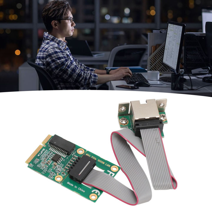 PCI Express Ethernet Card Single Port 1000 100 10Mbps Mini PCI‑E ...