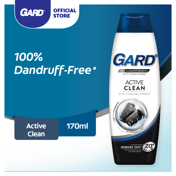 Gard Anti-Dandruff Active Clean Shampoo - with Charcoal Powder, for Flaky Hair, 170ml | Lazada PH