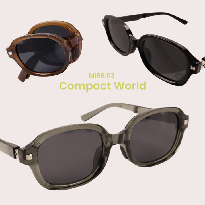 MIRR.03 Compact World แว่นกันแดดพับได้ ป้องกันแสง UV400 เลนส์ Polarized ...