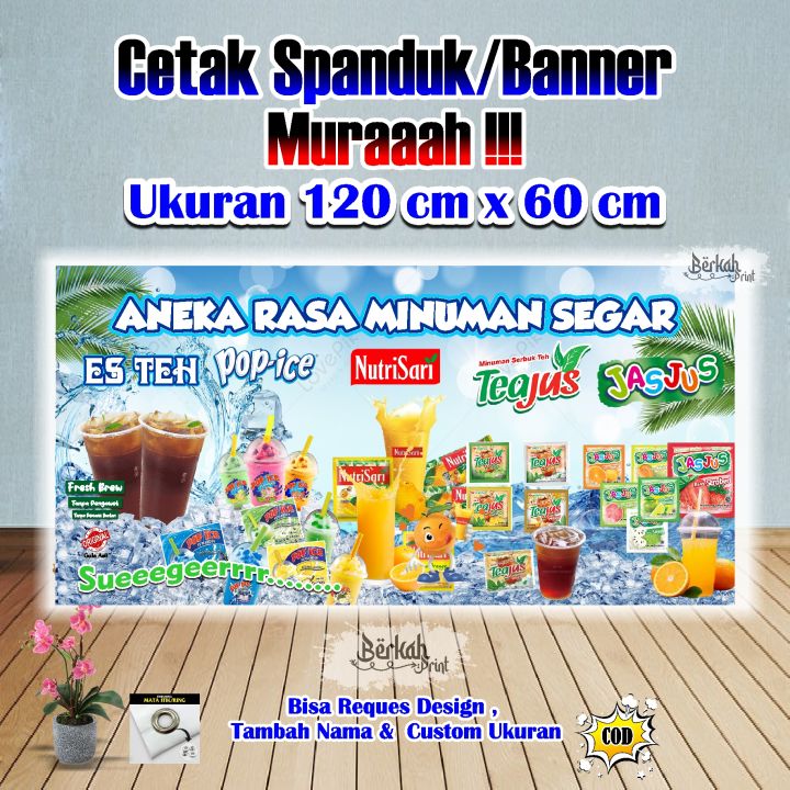 Spanduk Banner Aneka Minuman Segarrr Ukuran 120 cm x 60 cm | Lazada ...