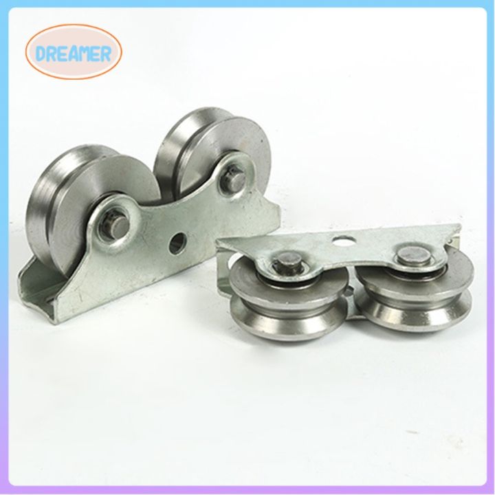 2 in 1 V Shape Stainless Steel Sliding gate roller wheel Track Pulley ...