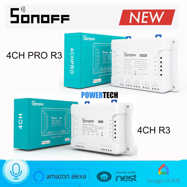SONOFF 4CH R3 หรือ 4CH PRO R3 4 ช่อง อัจฉริยะไร้สายโมดูลสวิทช์ | Lazada ...