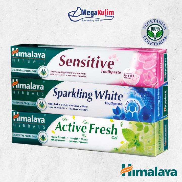 Himalaya Toothpaste 100g (Sensitive / Sparkling White / Active Fresh ...
