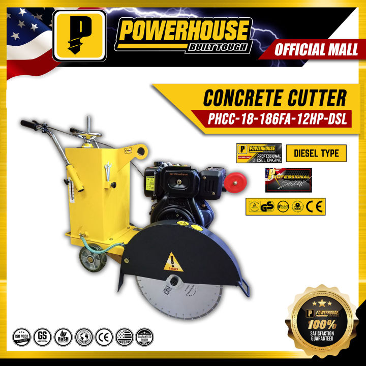 POWERHOUSE Industrial 18" 13HP Concrete Cutter with Blade with Electric ...