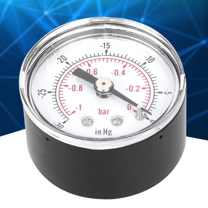 -1-0bar -30-0inHg Back Connection Axial Dual Scale Vacuum Pressure ...