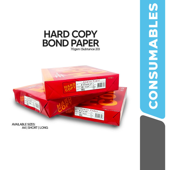 Hard Copy Bond Paper 70GSM for School and Office use (SHORT/A4/LONG ...