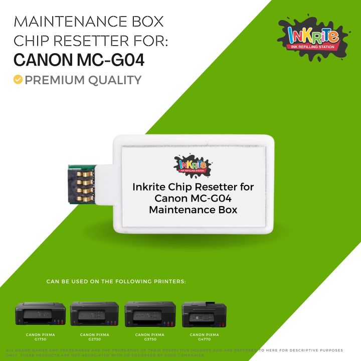 Inkrite Maintenance Box Chip Resetter for Canon MC-G04 | Lazada PH