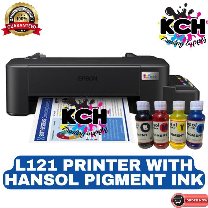 EcoTank L121 Ink Tank Printer with Bundle Hansol Pigment Ink Set ...