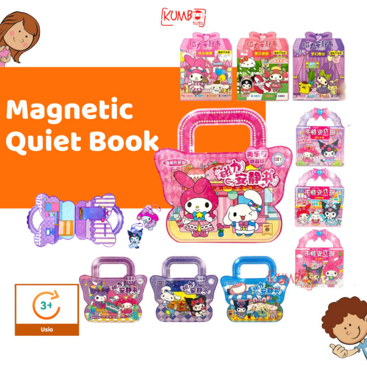 Mainan Edukasi Magnetic Quiet Book Mix Karakter Sanrio Pony Capybara ...