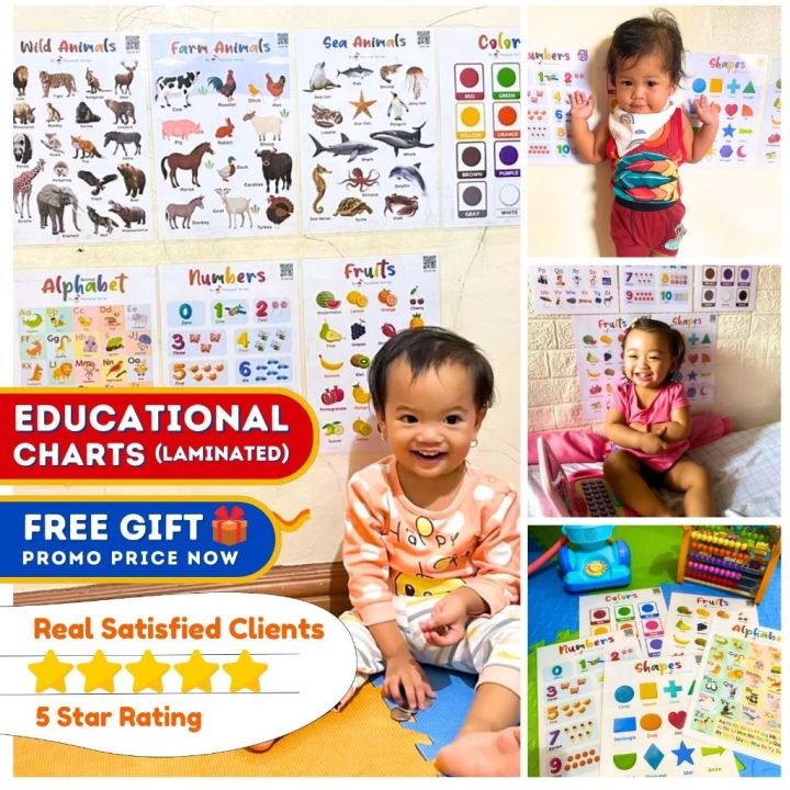 Educational Charts Learning Materials Poster for kids Laminated Abakada ...