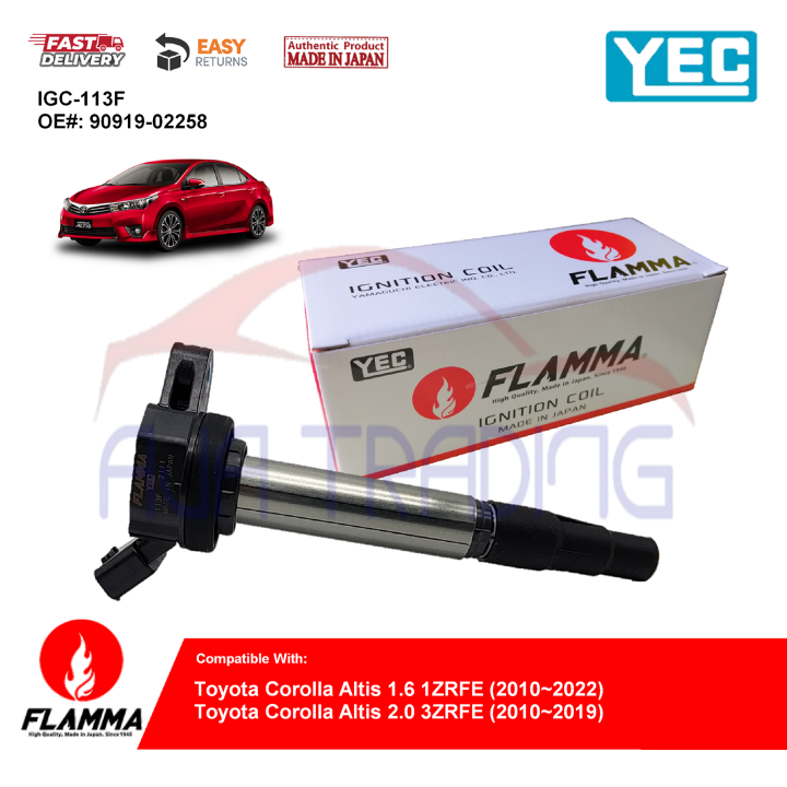 YEC FLAMMA Ignition Coil IGC-113F Toyota Corolla Altis 1.6 (2010-2022 ...