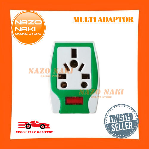 3 Way 13Amp 3 Pin Universal Adapter Travel Multi Plug Adapter With Neon ...