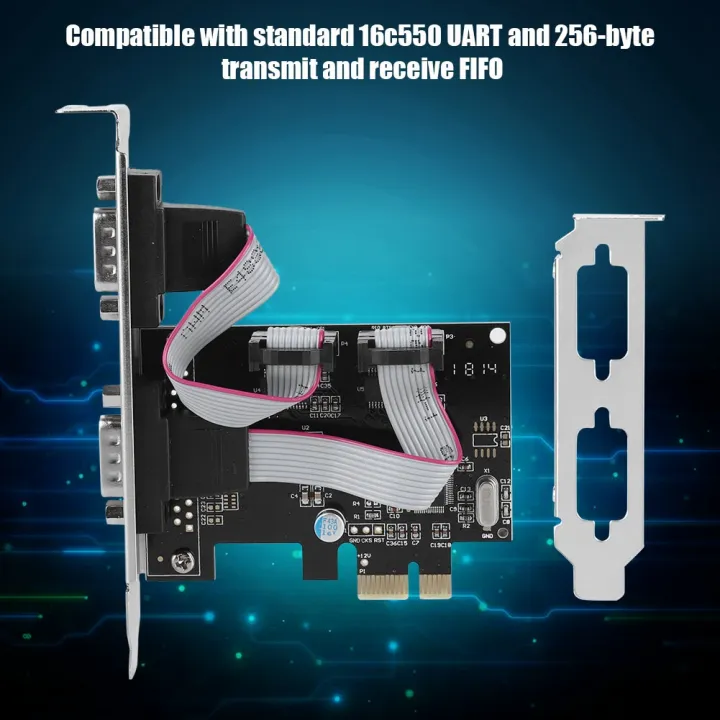 PCI Express RS232 2 Port Serial Converter Expansion Card high Speed ...