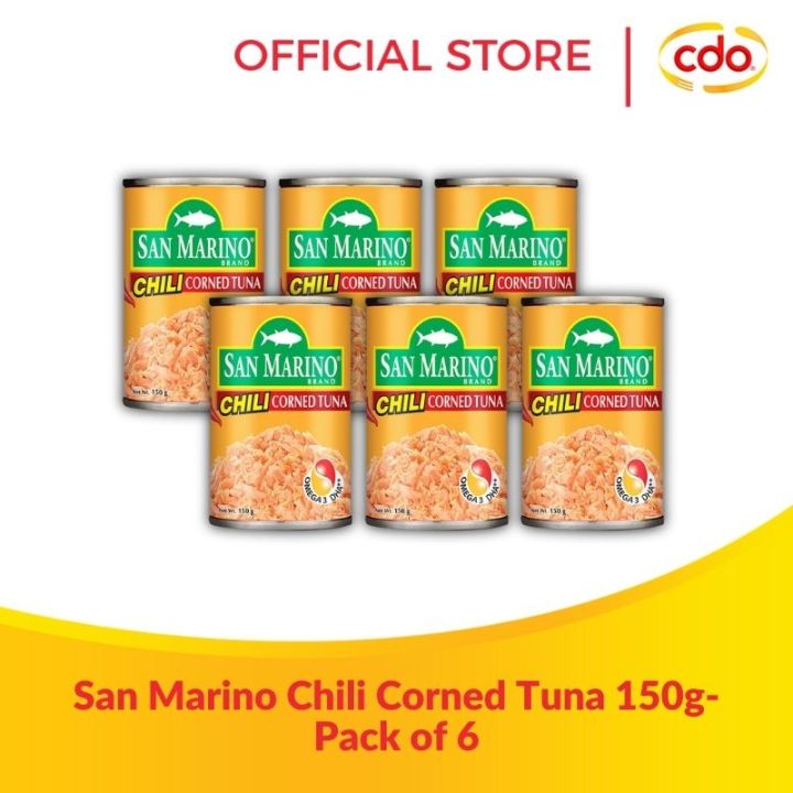 SAN MARINO Chili Corned Tuna 150g - Pack of 6 | Lazada PH