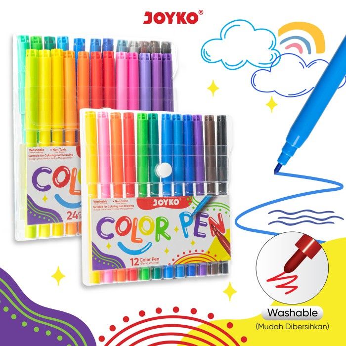 Color Brush Pen Pena Kuas Warna Joyko CLP-60 Color/SPIDOL 12 dan 24 ... Color Brush Pen Pena Kuas Warna Joyko CLP-60 Color/SPIDOL 12 dan 24 ...