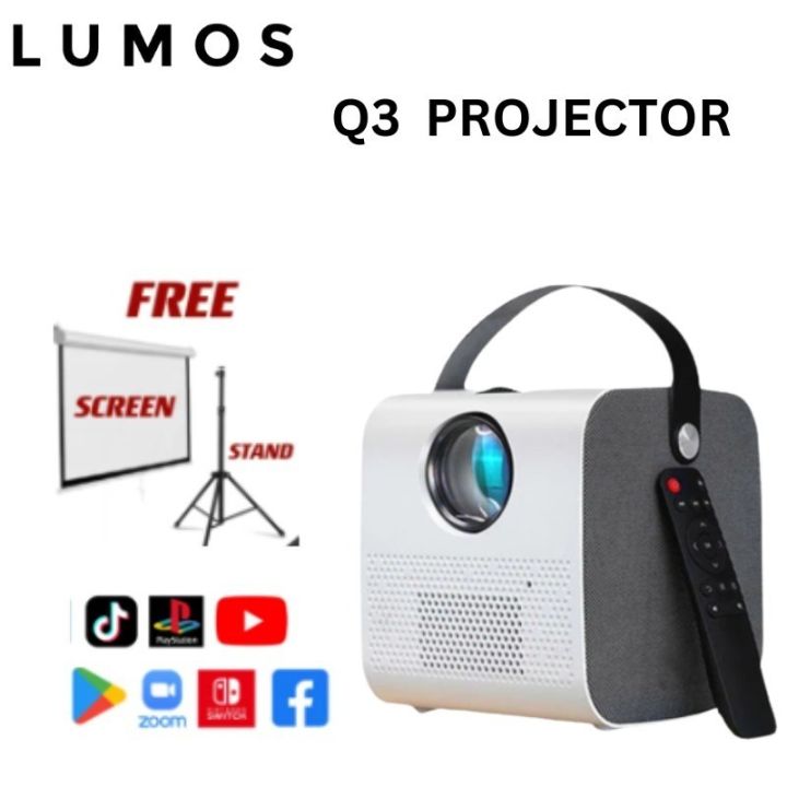 COD 【FREE 2 GIFT】 LUMOS Q3 PRO PROJECTOR 4K Ultra High HD 1080P Built ...