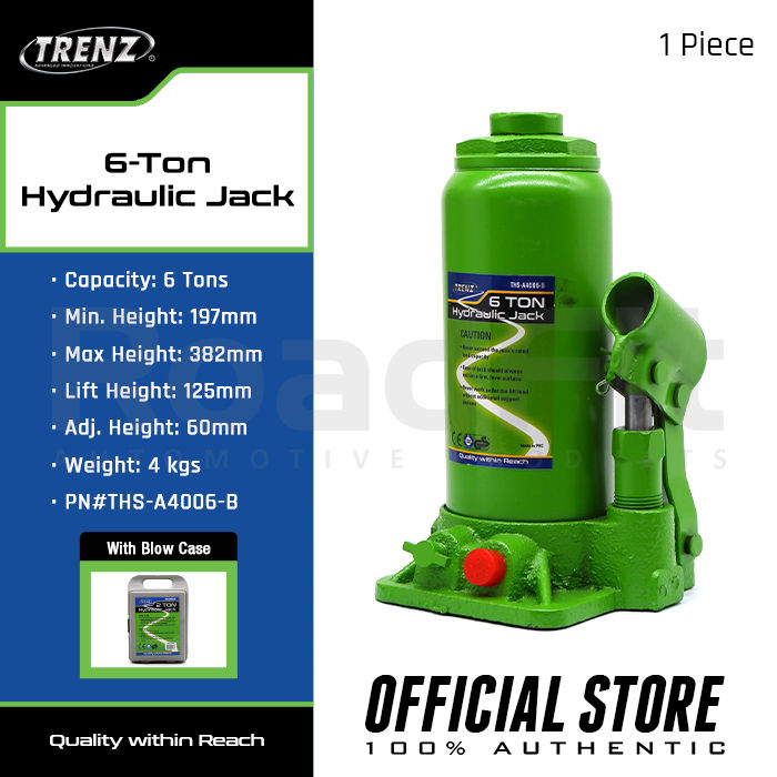 RoadFit Trenz 6 Ton Bottle Jack Heavy-Duty with Blow Case CE, 1 Set THS ...